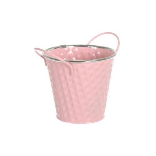 HERSIG - Cubo metal color rosa | Macetero redondo metal - 13x12cm ...