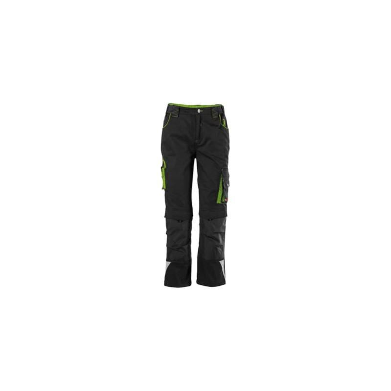 Pantalon de travail enfant Fortis 24, Black/limegreen,Gr98-104 | Leroy ...