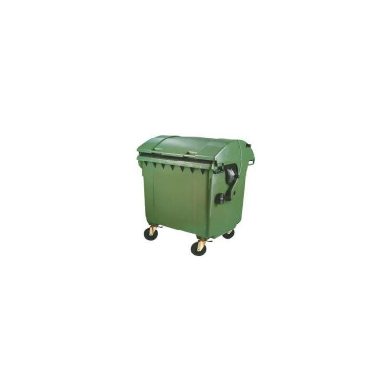 Container poubelle plastique 1,1m3 couvercle arrondi bleu | Leroy Merlin
