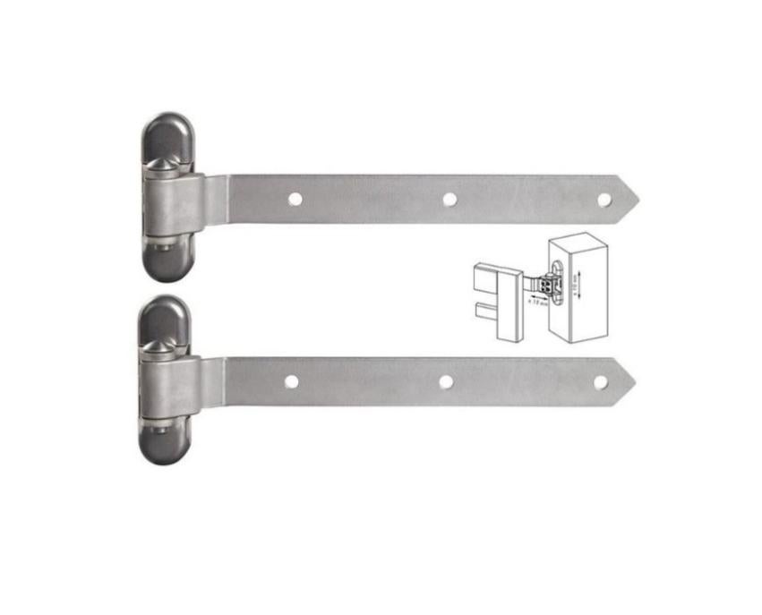 Charnières pour porte industrielle en bois, réglage 3-D, L du bras ...