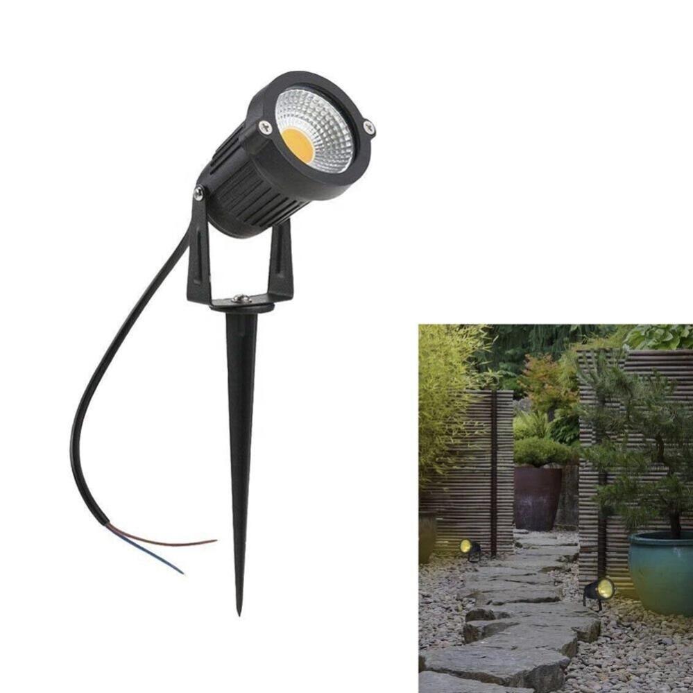 FARETTO LED 5 W PROIETTORE LUCE CALDA STAFFA PICCHETTO DA TERRA ...