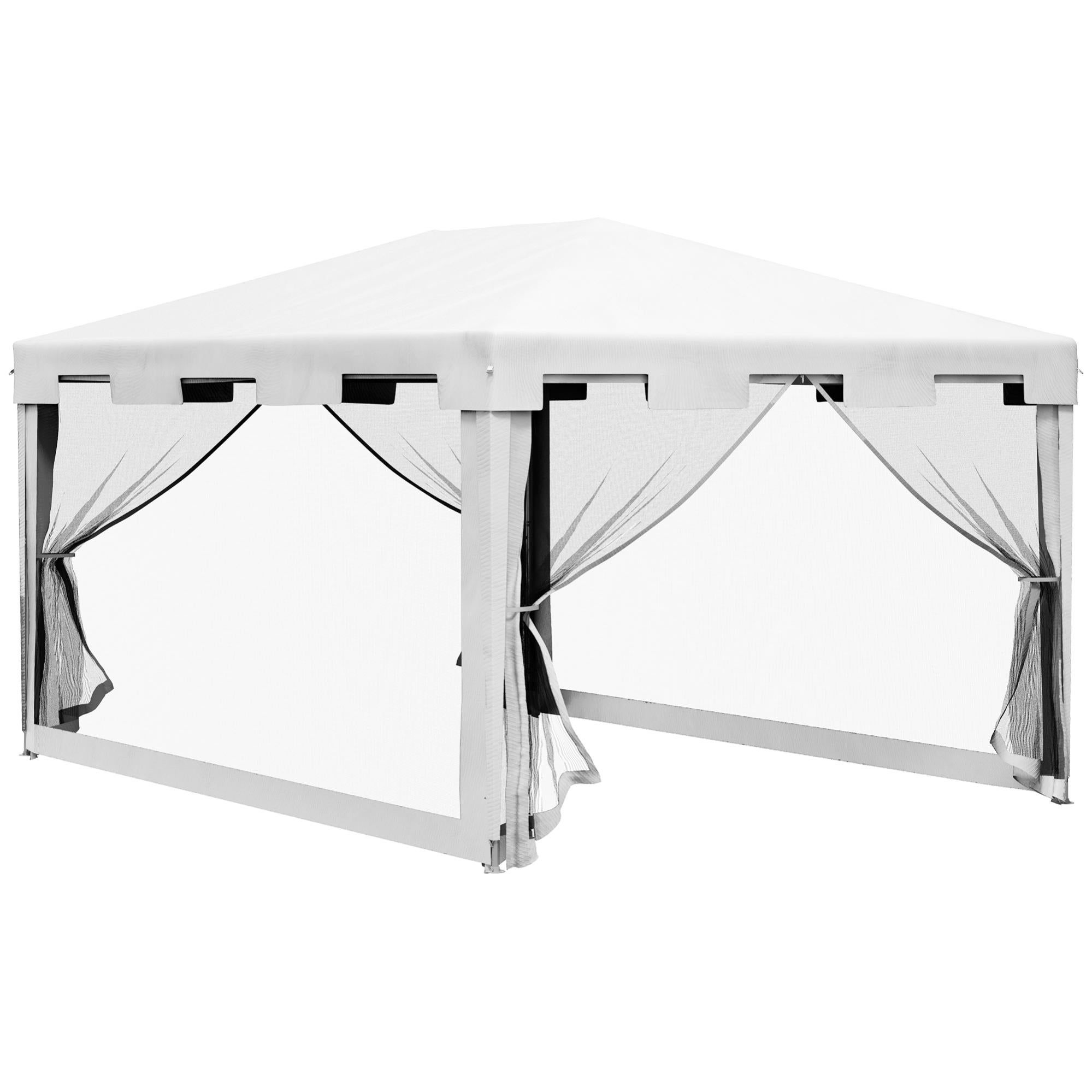 Outsunny Gazebo 4x3 m Pieghevole con Zanzariera e 2 Ingressi, Gazebo da ...