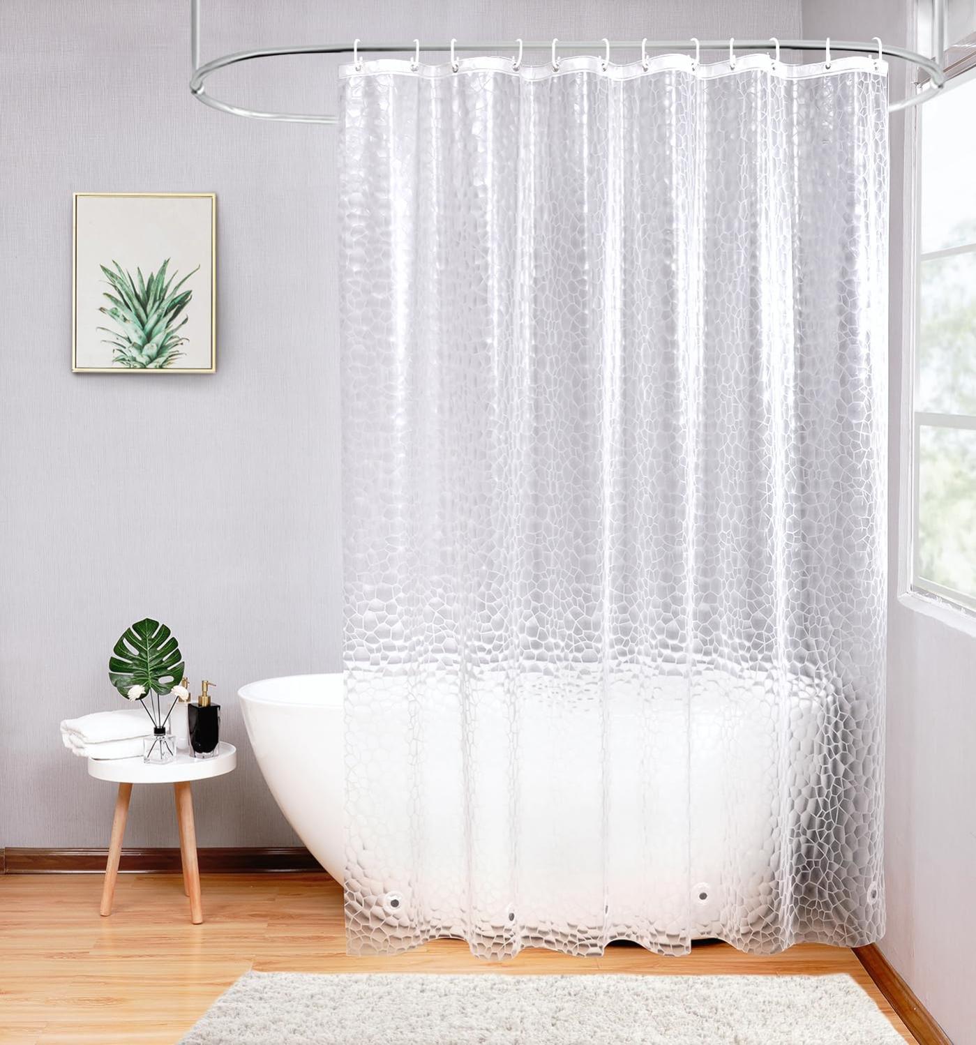 Rideau de douche transparent en EVA, imperméable, Cube d'eau 3D ...