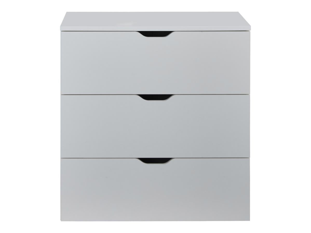 Commode, meuble de rangement avec 3 tiroirs coloris blanc mat ...