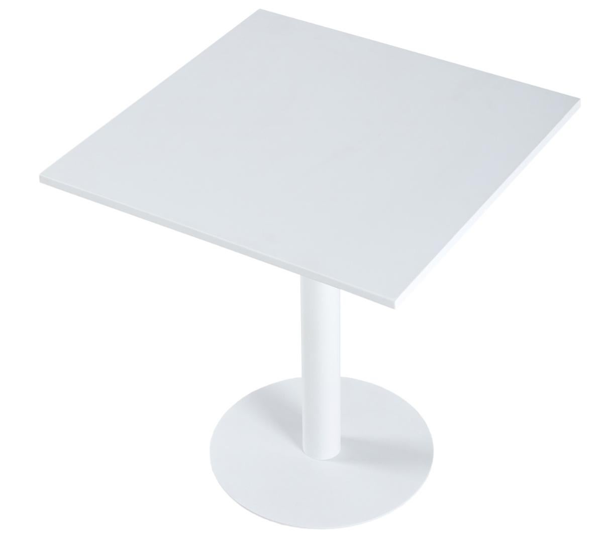 Table carrée en métal coloris blanc - Longueur 70 x profondeur 70 x ...