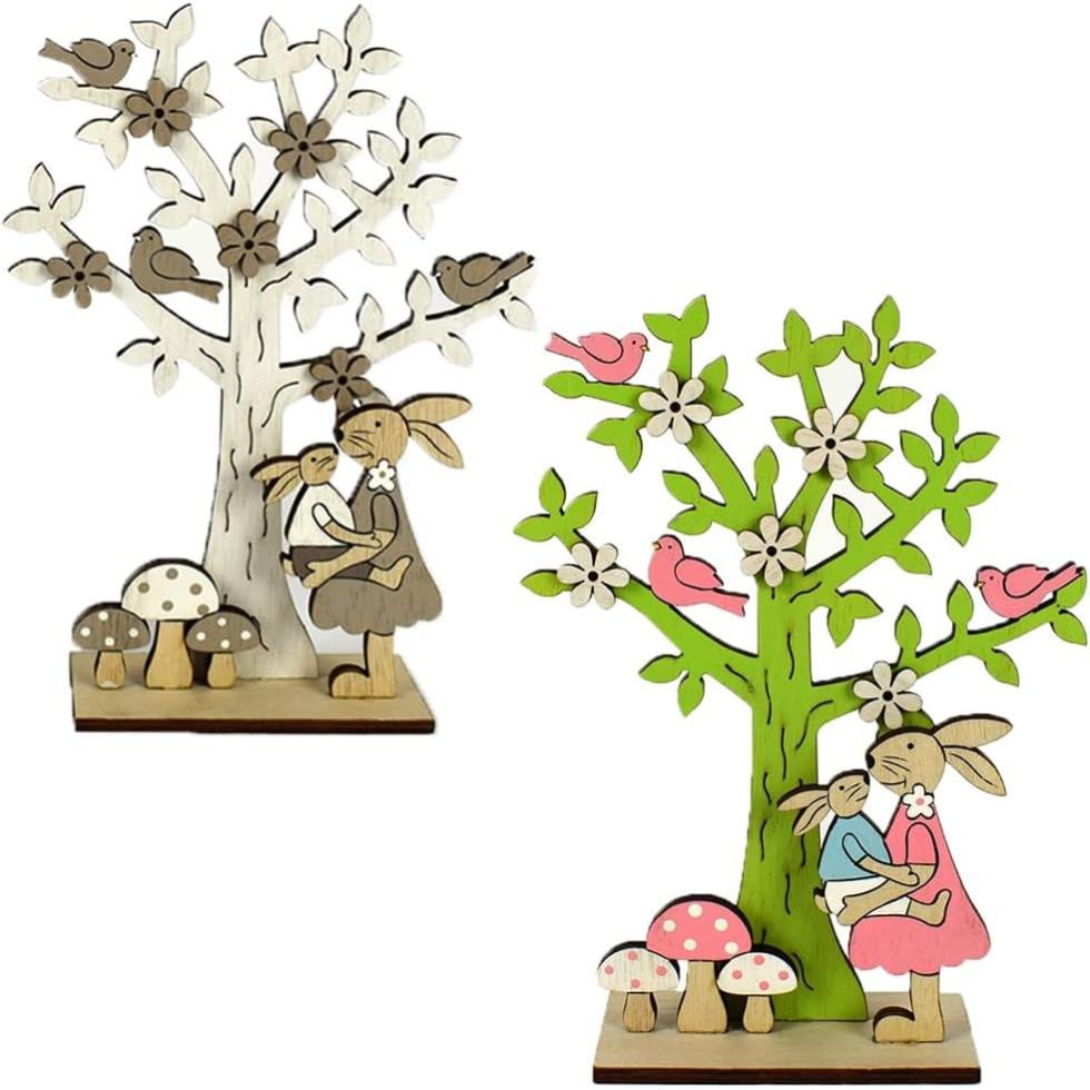 Albero di Pasqua Set 2 con Coniglio Colombe Fiori addobbi pasquali in ...
