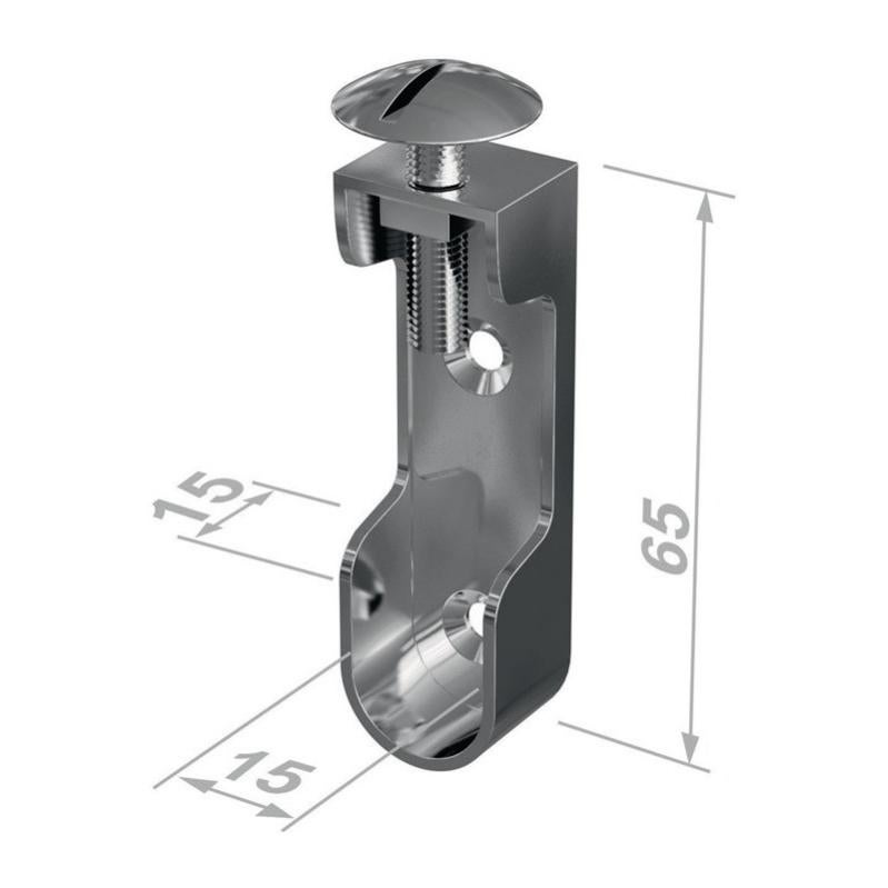 Support tube cintre armoire 11118 Zinc coulé sous pression, nickelé ...