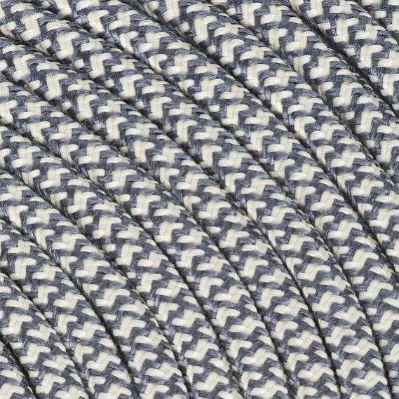 Fil Électrique Tissu Crème et Graphite 2x0,75mm² - Câble Électrique ...