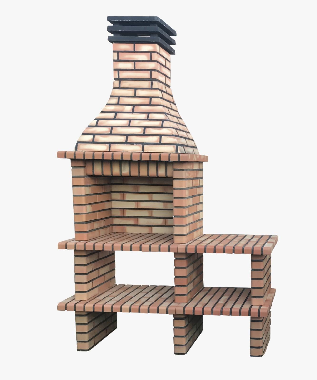 BBQ BRICK - Barbacoa con 2 encimeras, construido con ladrillo y cemento ...