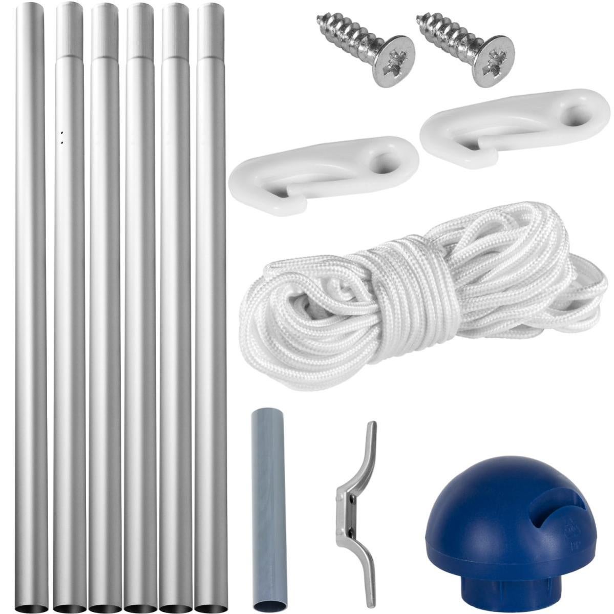 FLAGMASTER® Mât de Drapeau - Télescopique, Portable, 6,5m, Hauteur ...