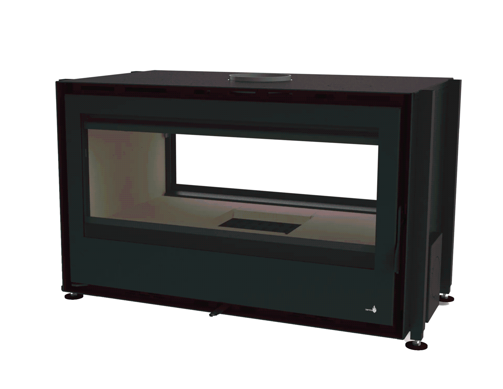 TERMOFOC - Estufa de Leña Insertable, doble cara con Turbina Modelo ...