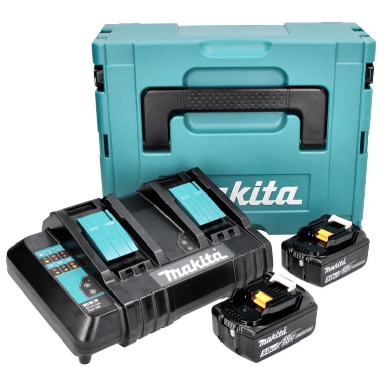 Makita Power Source Kit 18 V avec 2x BL 1850 B5,0 Ah batterie ( 197280-8 ) + DC 18 SH double ...
