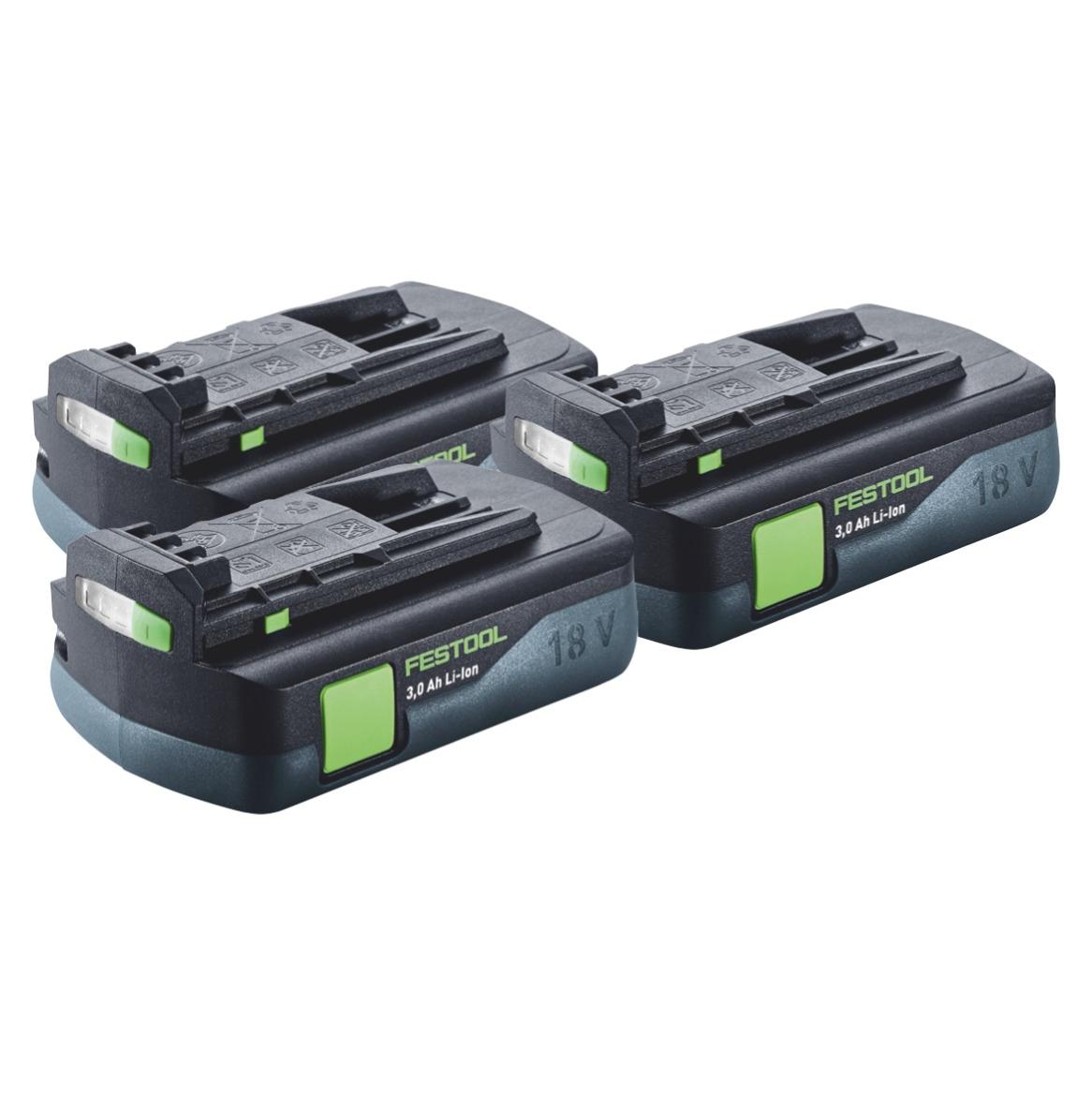 Batterie Festool 3x BP 18 Li 3,0 C batterie 18 V 3,0 Ah / 3000 mAh Li ...