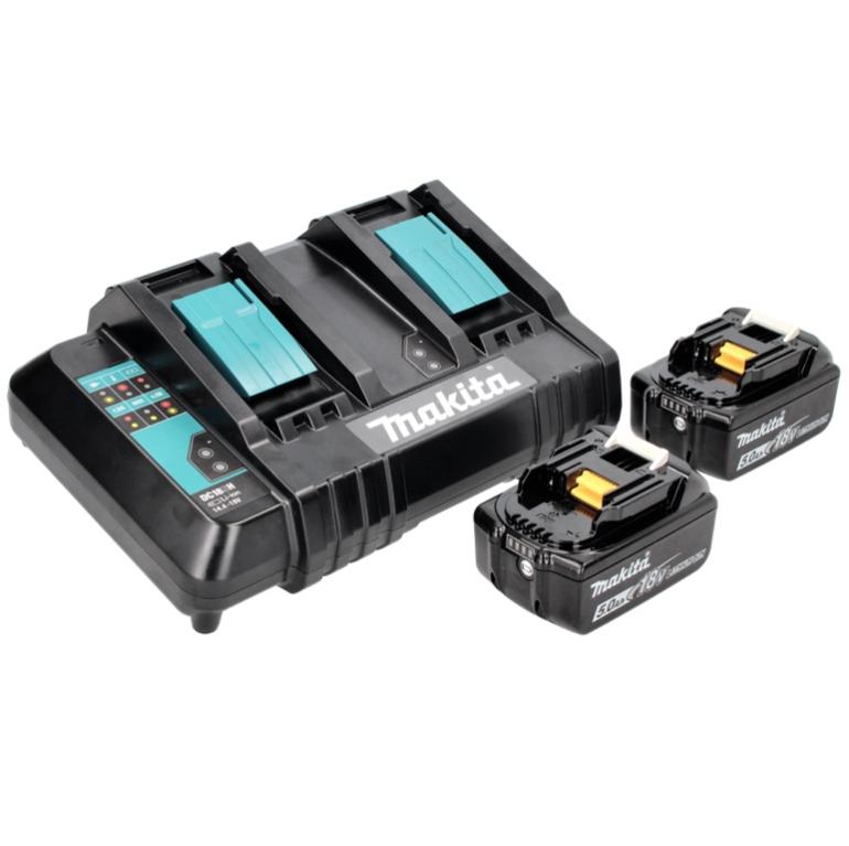 Makita Power Source Kit 18 V avec 2x BL 1850 B5,0 Ah batterie ( 197280-8 ) + DC 18 SH double ...