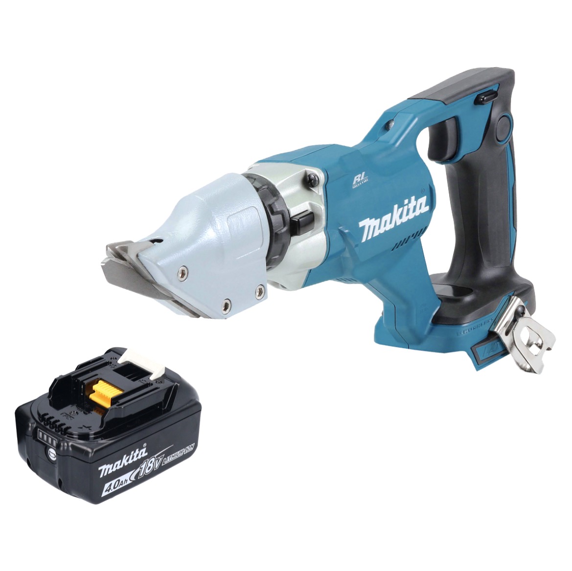 Makita DJS 200 M1 Cisaille à tôle sans fil 18 V 2,0 mm Brushless + 1x batterie 4,0 Ah - sans ...