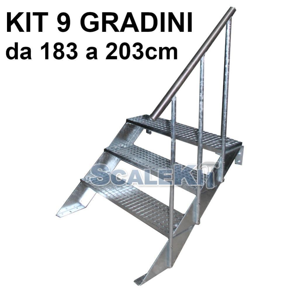 Scala zincata da esterno EASY ZINK, rampa 9 gradini, altezza 203cm ...