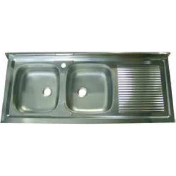 Apell XER 120X50_DX Lavello Cucina 2 Vasche Incasso con Gocciolatoio SX ...