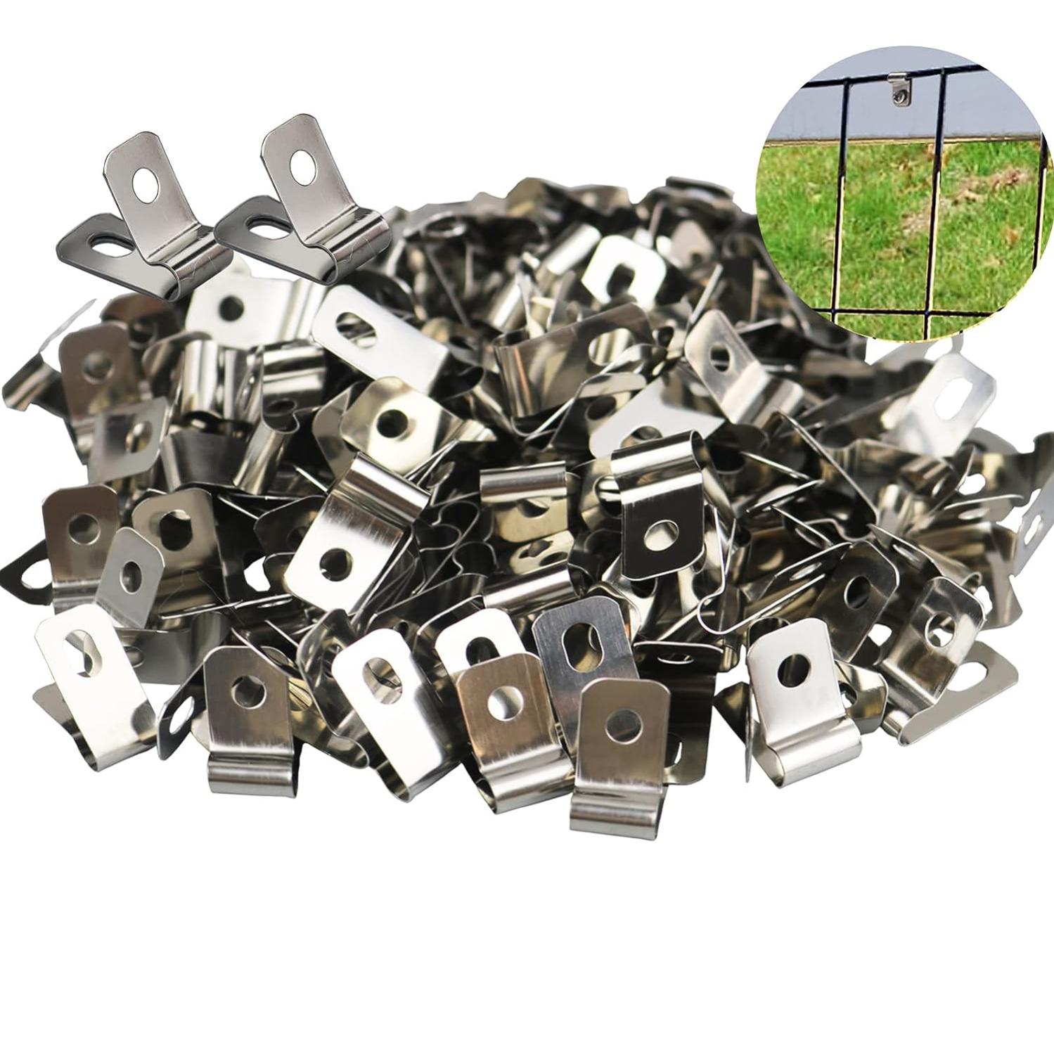 100 Uds. Abrazaderas de alambre para cercas, Clips de alambre de acero ...