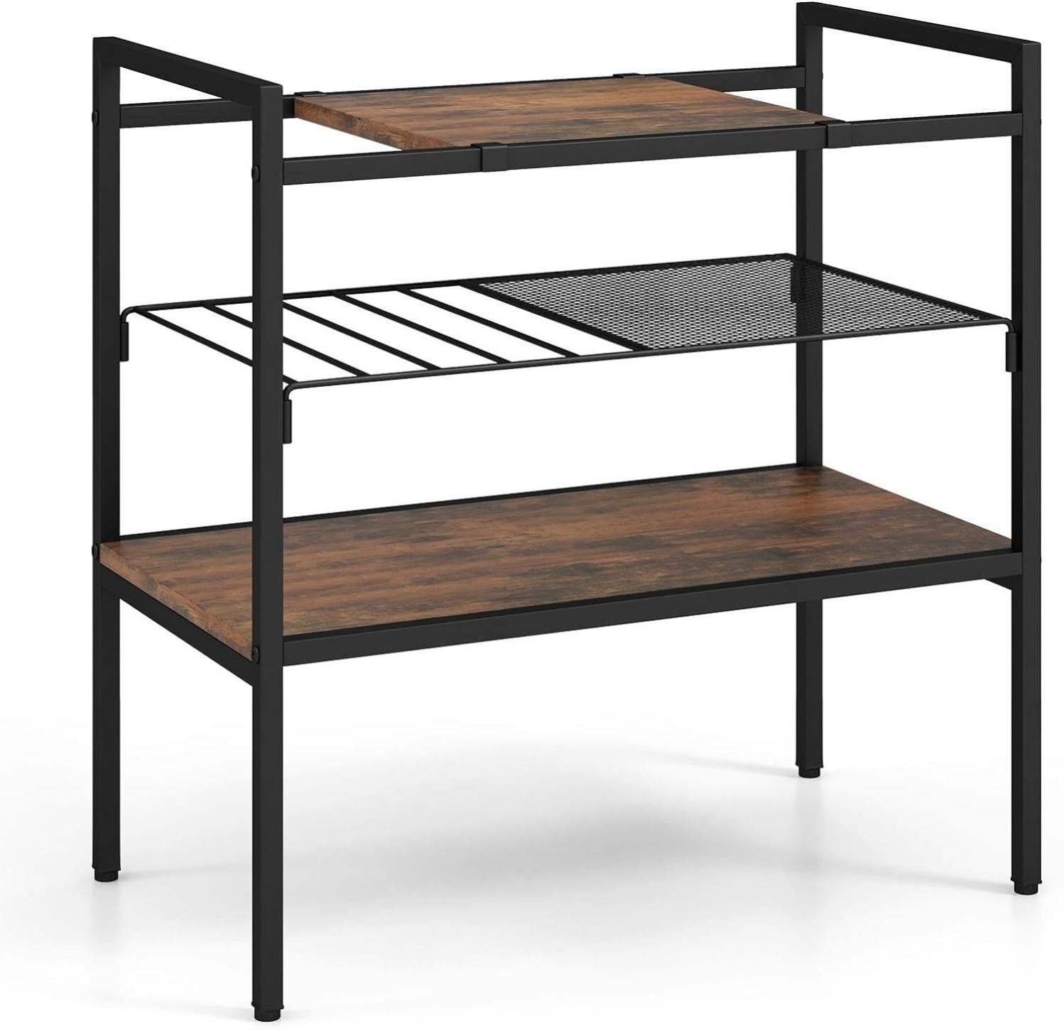 Table Console Industrielle, Table d’Appoint à 3 Niveaux avec Panneau ...