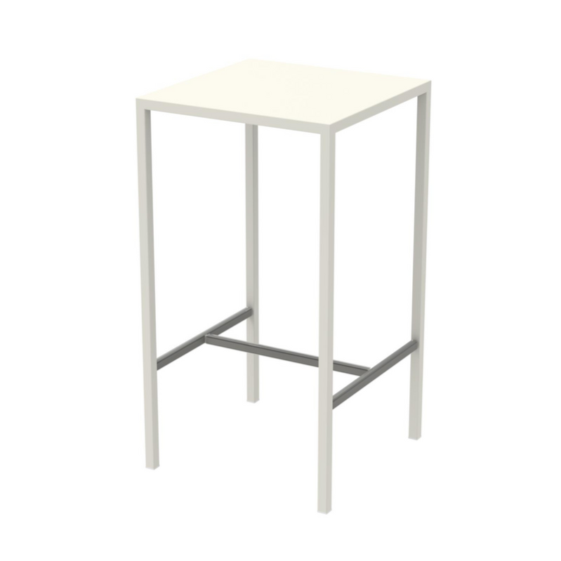 Mesa alta de jardín de metal "Seaside" 75x75 cm 110h Blanco perla ...