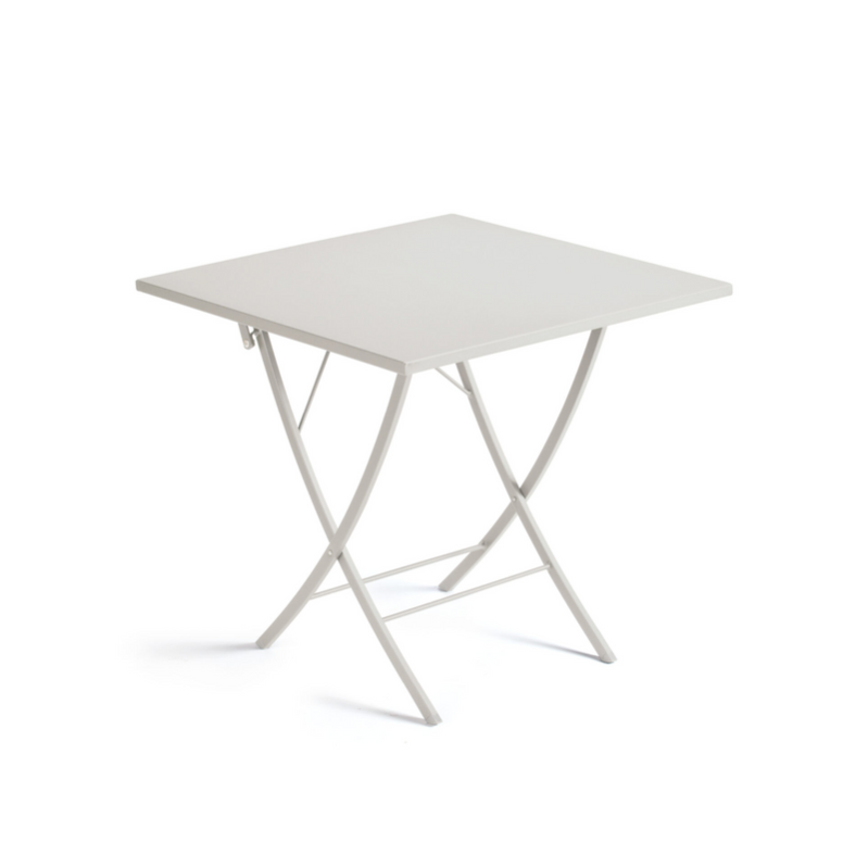Mesa plegable de metal para jardín 80x80 cm 75h Blanco perla | Leroy Merlin