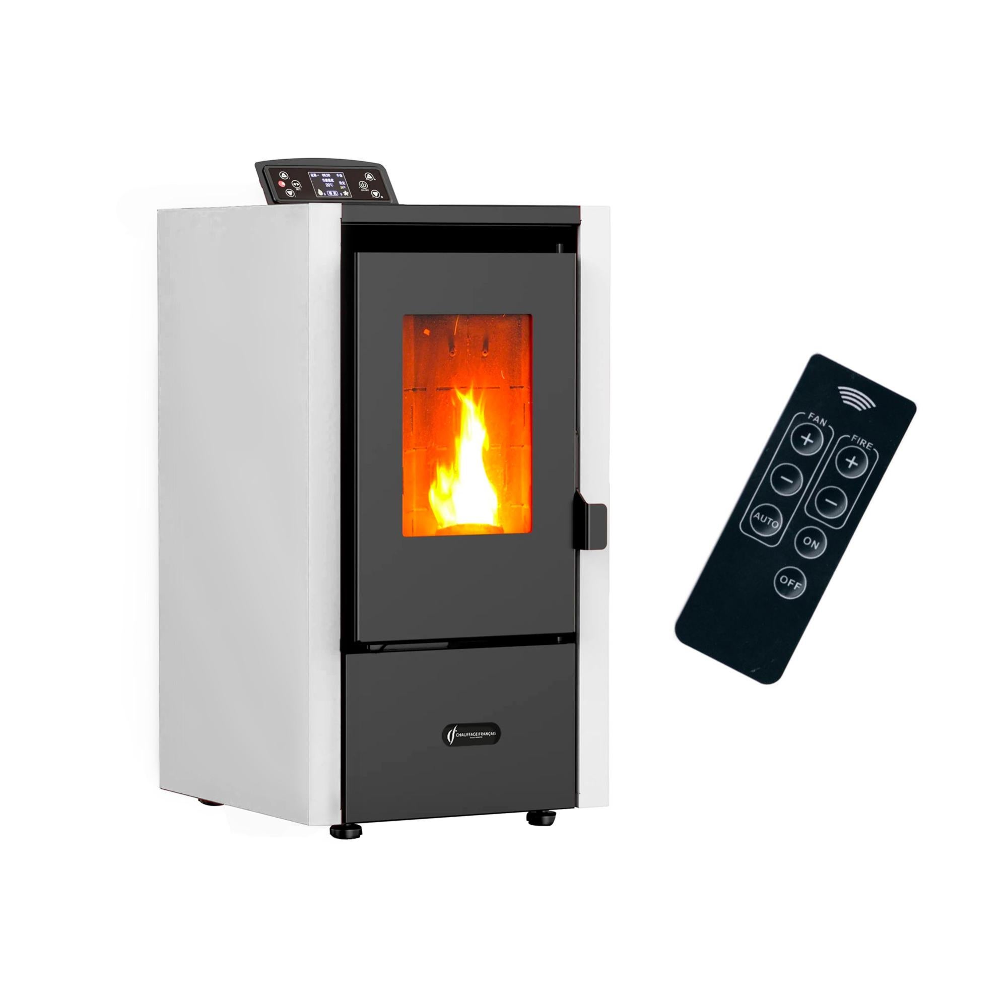 Stufa a pellet ad aria Anita da 6 kW Sannover bianco | Leroy Merlin