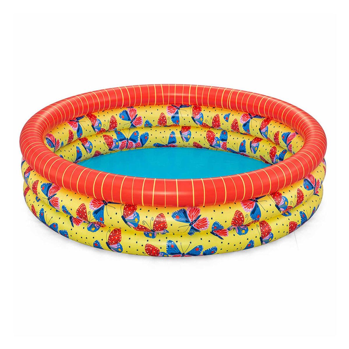 Bestway Piscina Gonfiabile per Bambini 3 Anelli Farfalle 168x38 cm +2 Anni Giardino 51202 ...