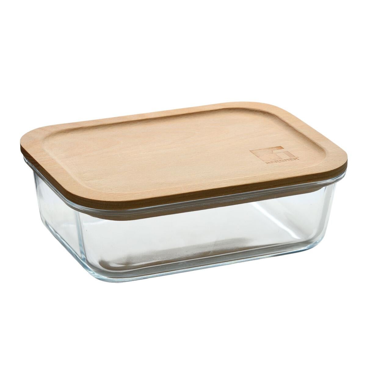 Fiambrera Hermética Bergner NATURALLY BG Vidrio de Borosilicato Madera ...