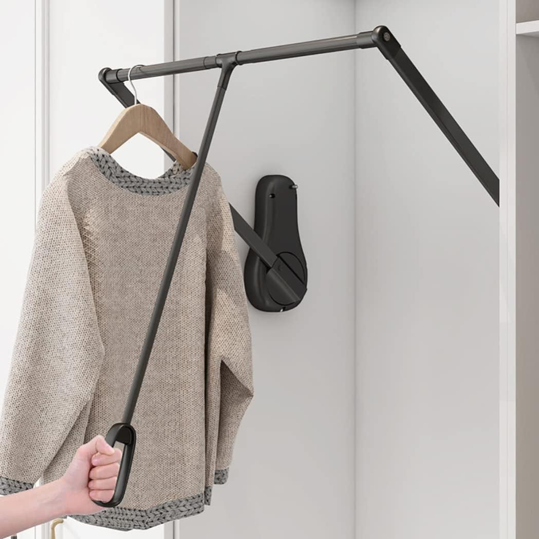 Barre de Penderie Escamotable, 120° Tringle Relevable Penderie ...