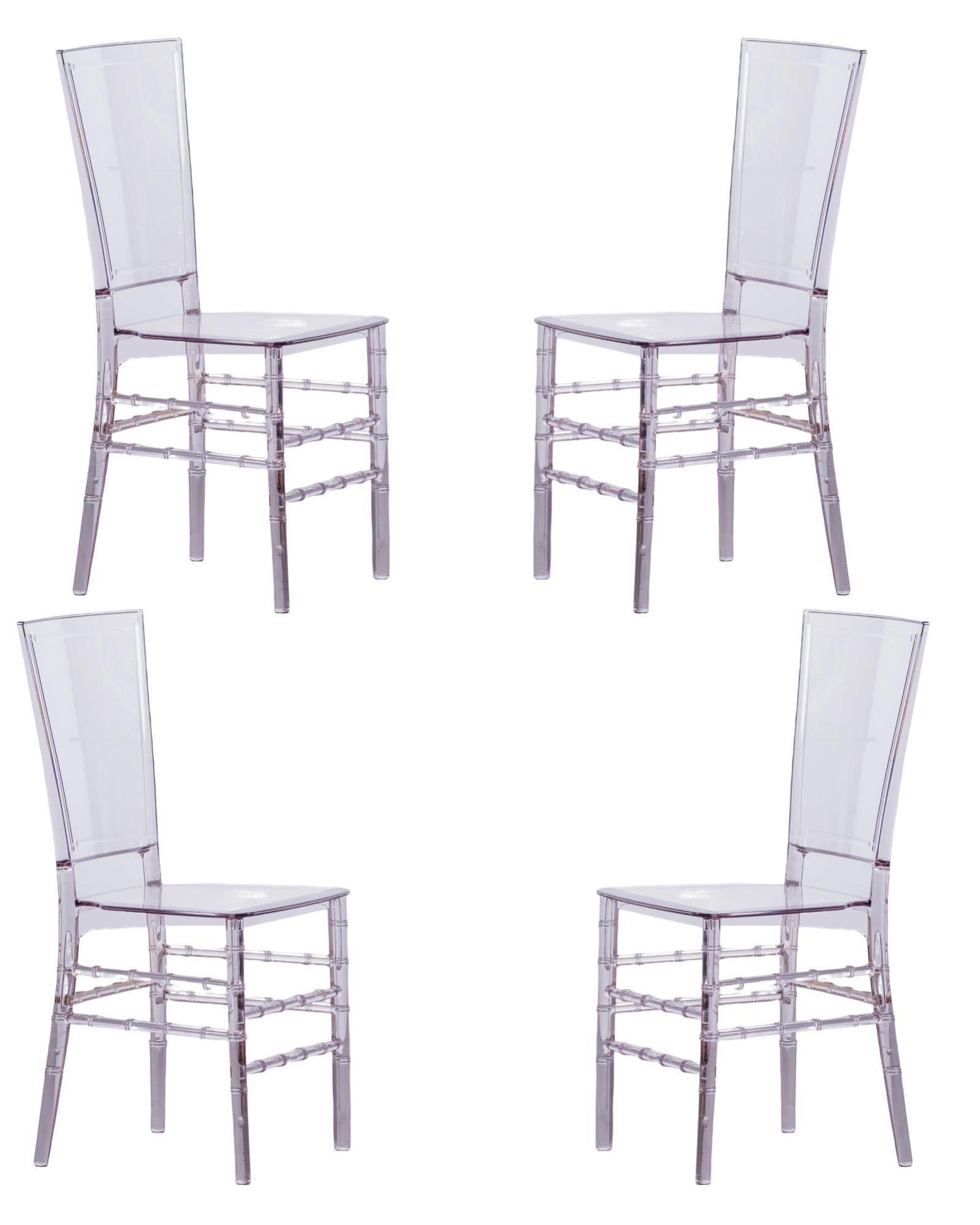 Pack de 4 chaises design transparentes - Ghost | Leroy Merlin