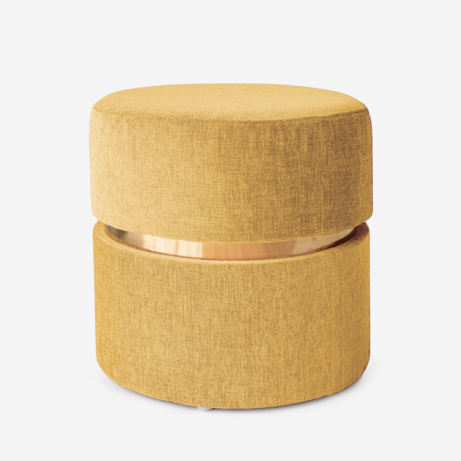 POUF JAUNE MOUTARDE ET OR Ø40X40CM | Leroy Merlin