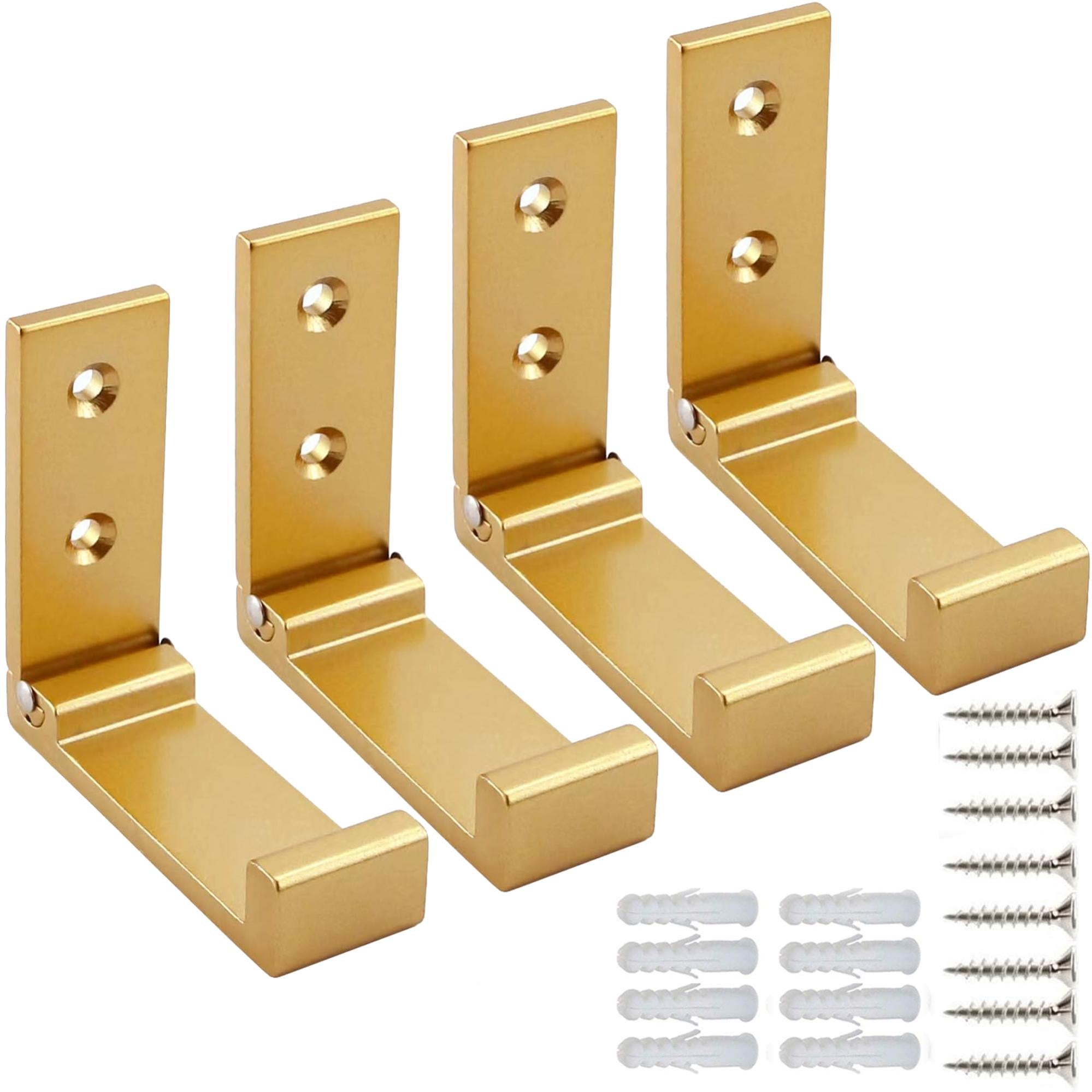 Paquet de 4 crochets muraux pliables dorés pour suspendre manteaux ...