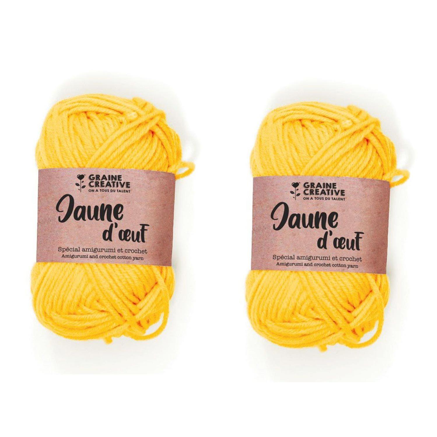 2 fils de coton pour crochet 55 m - jaune - Graine Créative | Leroy Merlin
