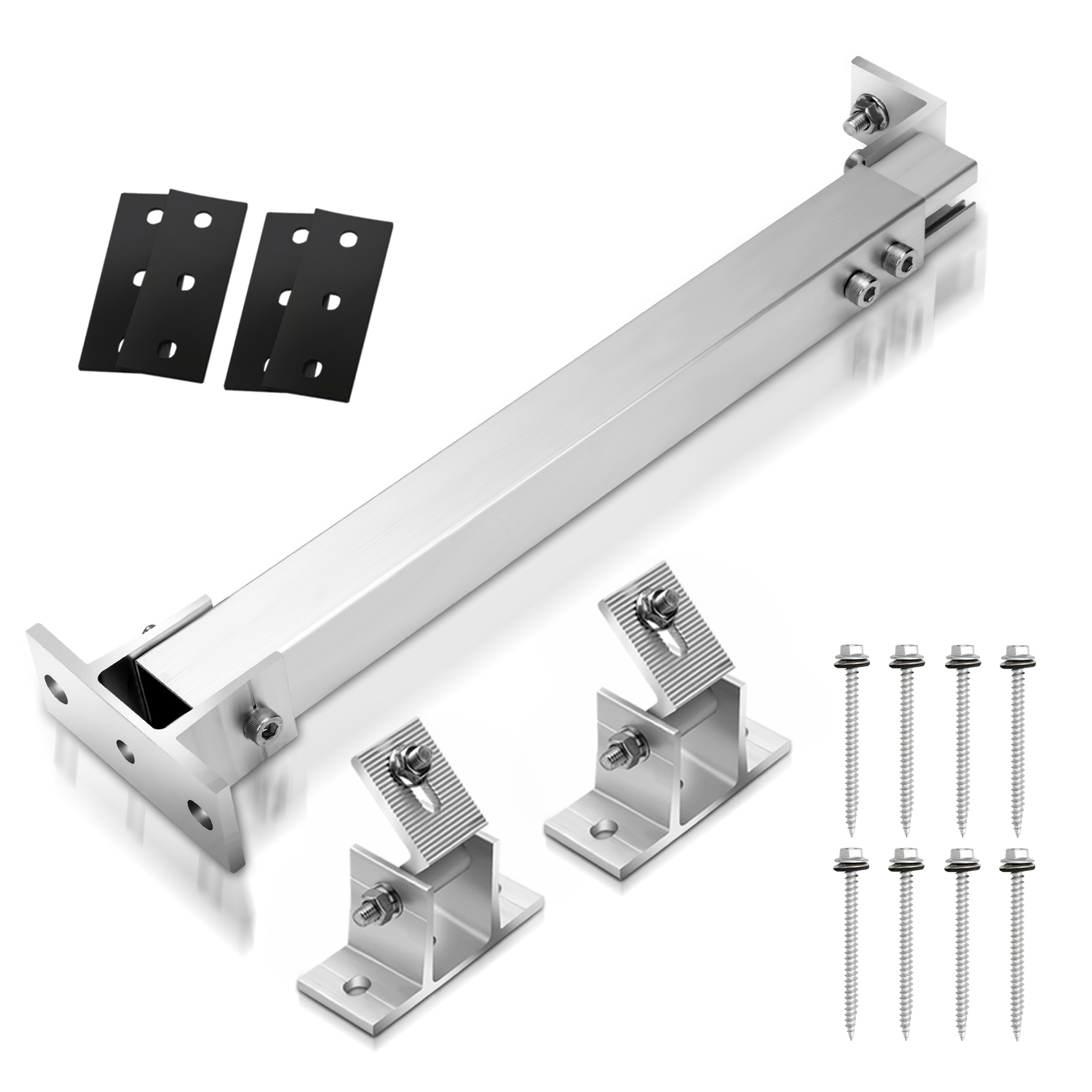 Support pour panneau solaire PV 15-30°Réglable kit photovoltalque sol Support Fixation Panneau ...