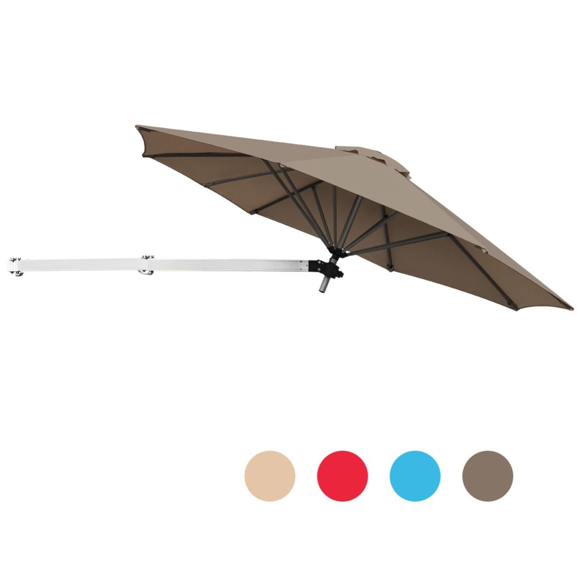 Parasol Mural en Aluminium Ø 250 CM, Parasol en Porte-à-Faux de Balcon ...