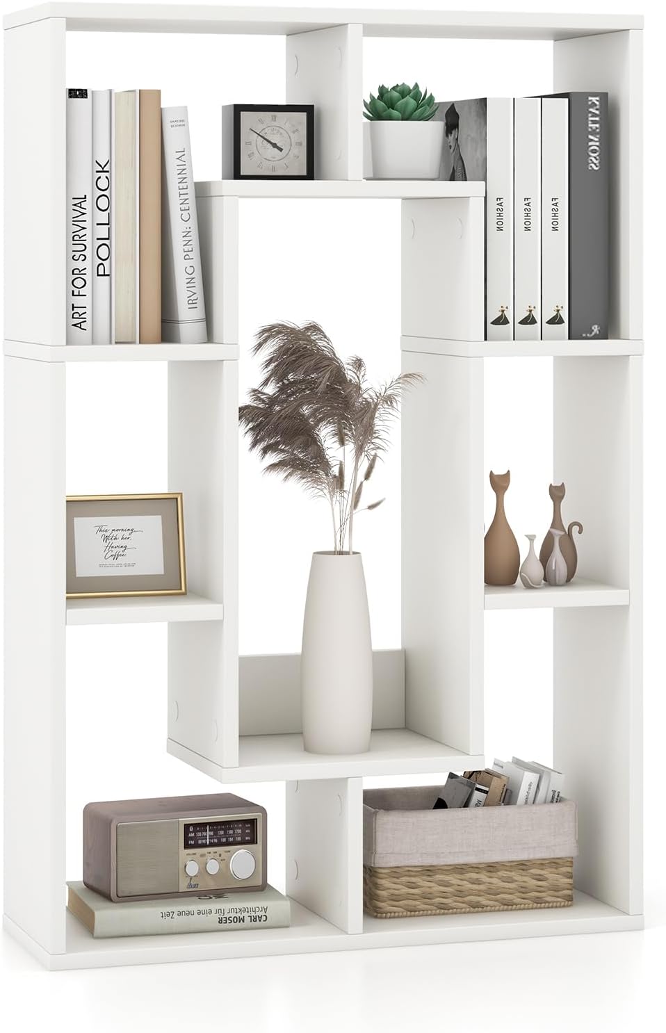 Bibliothèque, Étagère à 7 Compartiments Ouvertes, Bureau, 20 x 60 x 90 ...