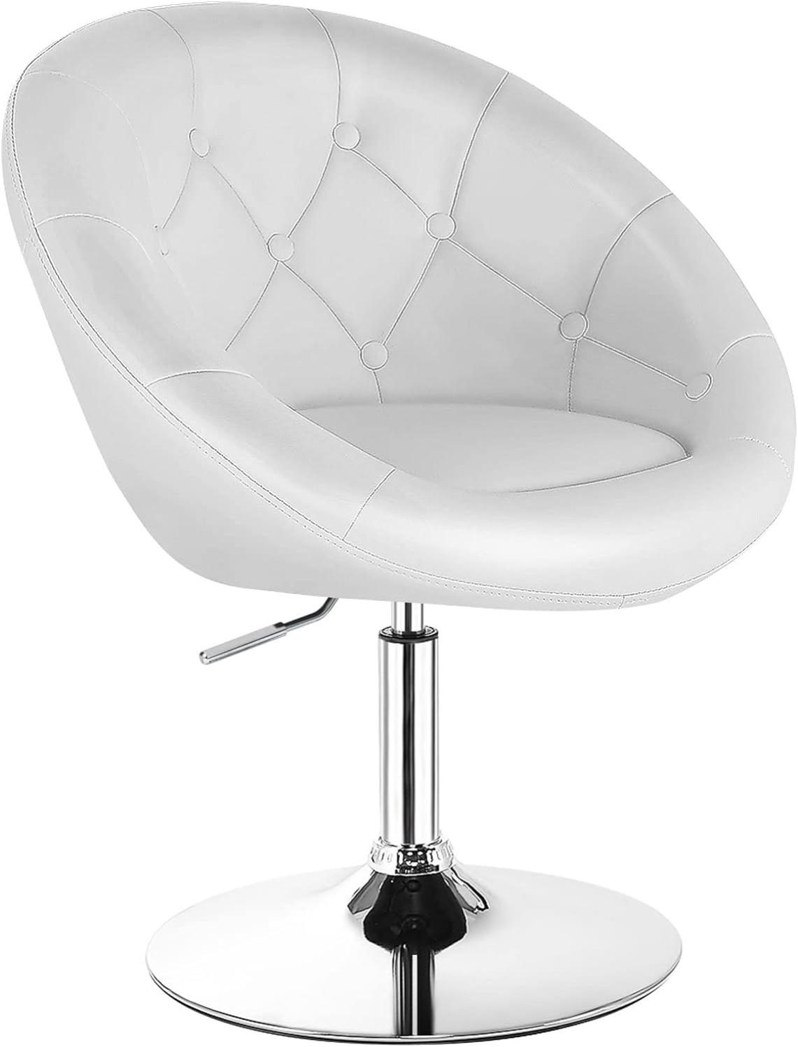 Chaise Bureau sans Roulettes Pivotante en Cuir PU, Fauteuil Coiffeuse ...