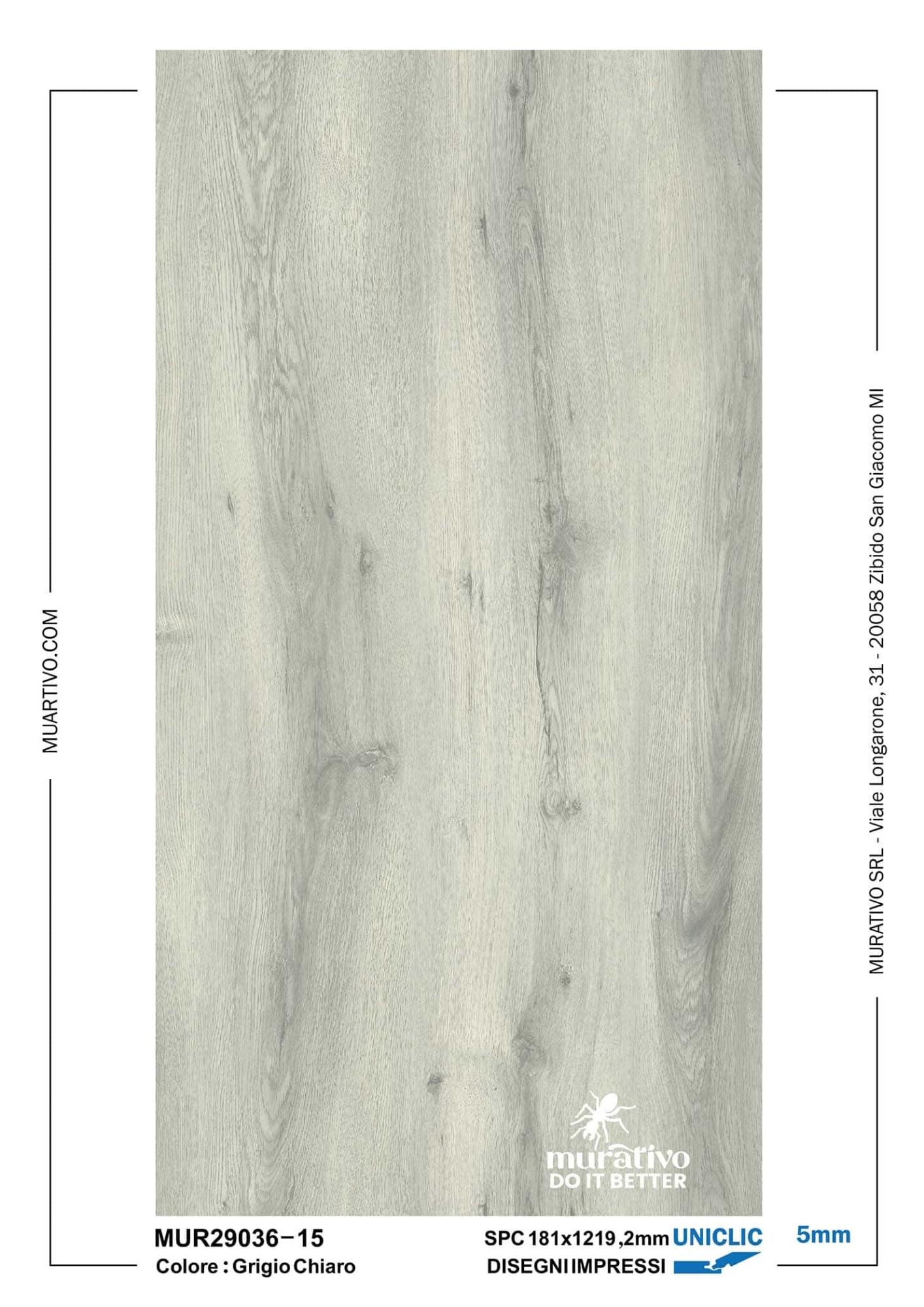 Pavimento SPC in spc flottante clic passaggio intensivo Sp 5 mm 18,1×121,92cm UNICLIC Murativo ...