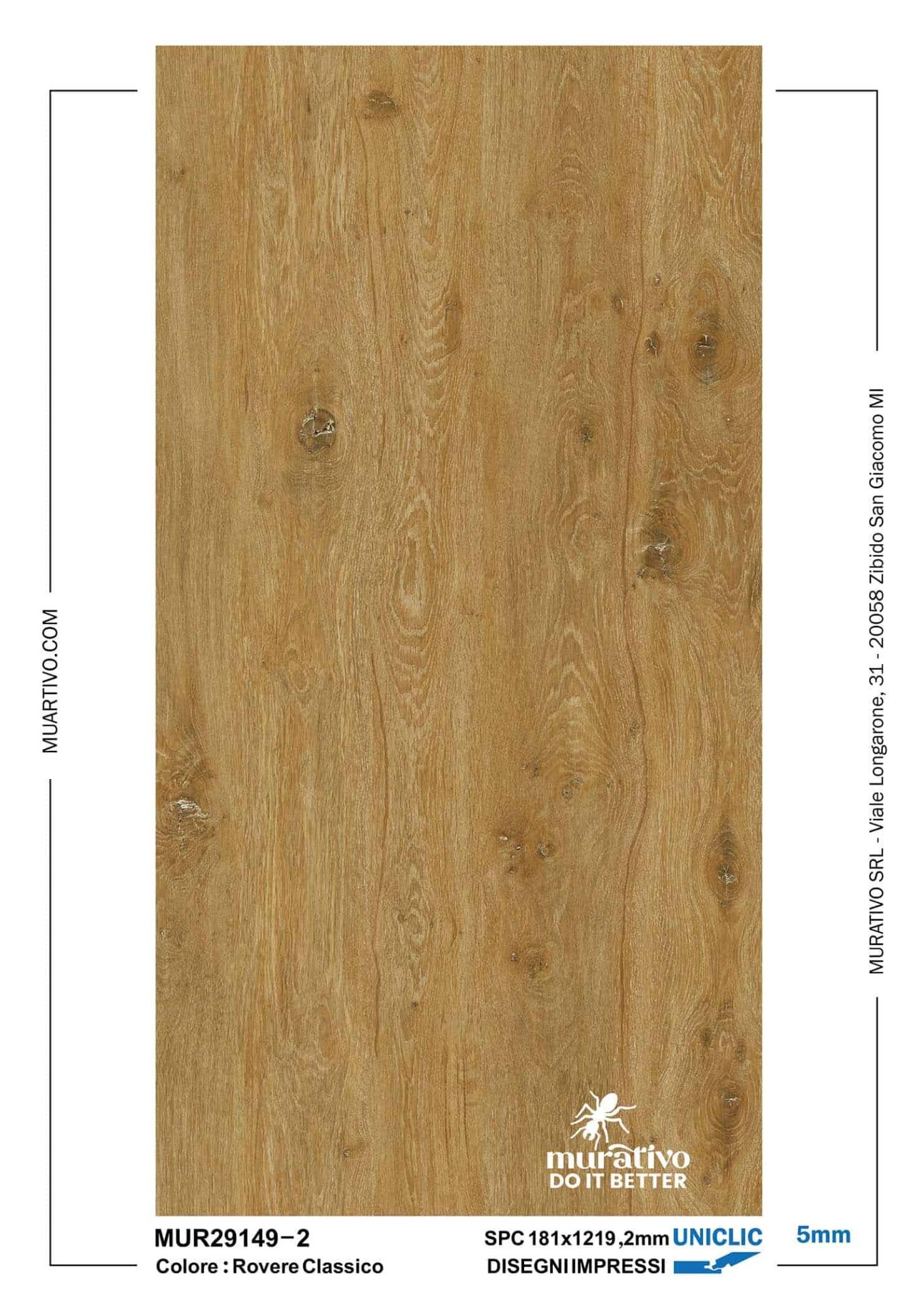 Pavimento SPC in spc flottante clic passaggio intensivo Sp 5 mm 18,1×121,92cm UNICLIC Murativo ...