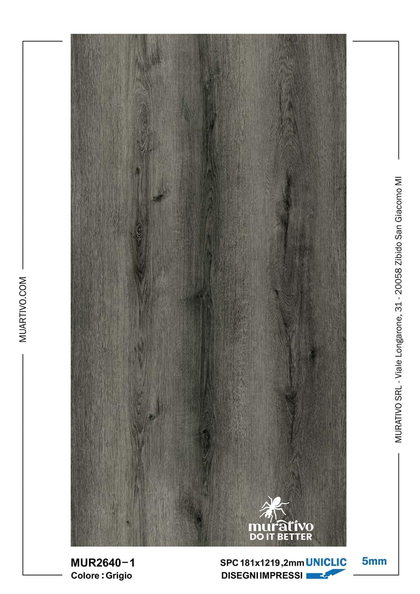 Pavimento SPC in spc flottante clic passaggio intensivo Sp 5 mm 18,1×121,92cm UNICLIC Murativo ...