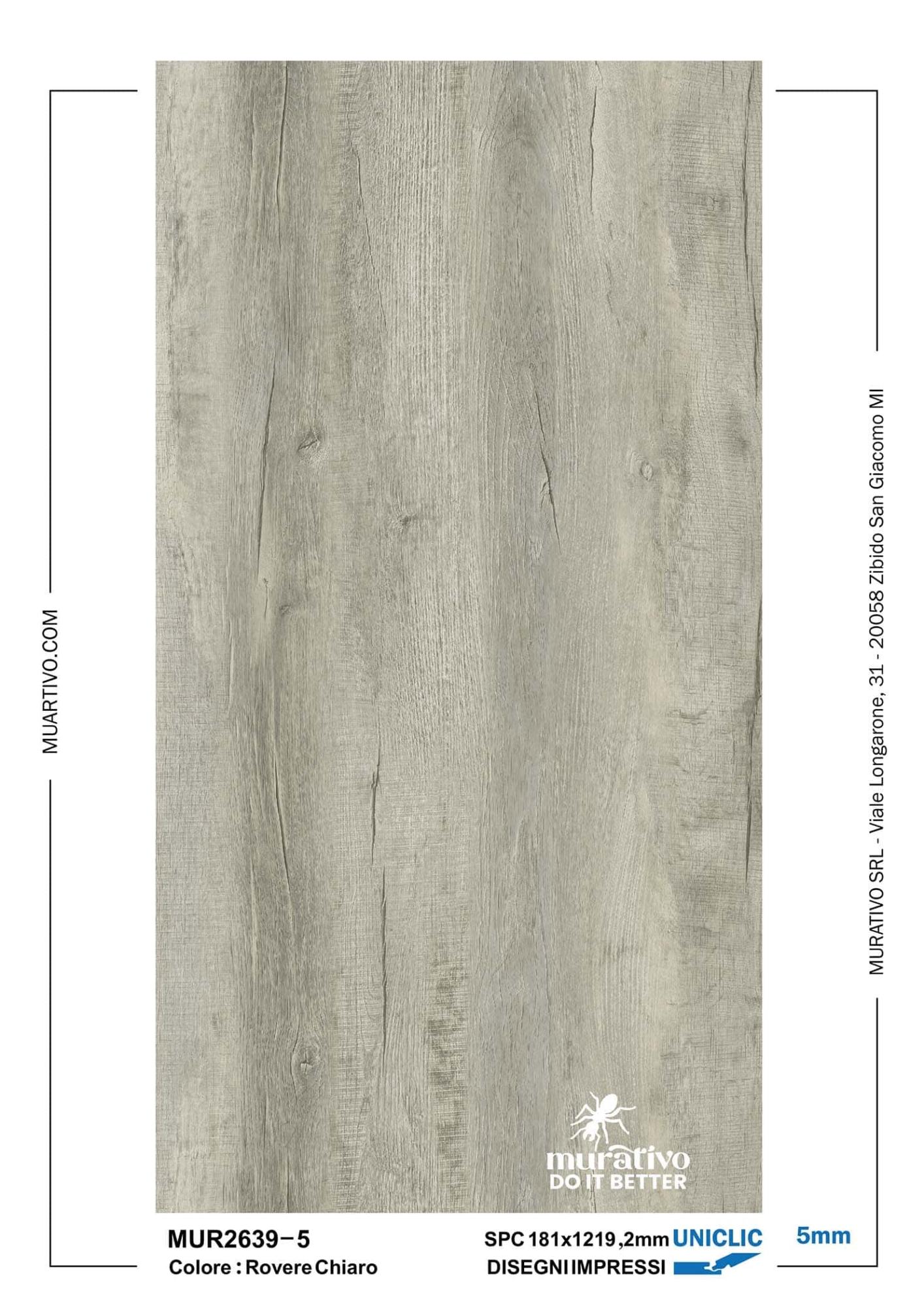 Pavimento SPC in spc flottante clic passaggio intensivo Sp 5 mm 18,1×121,92cm UNICLIC Murativo ...