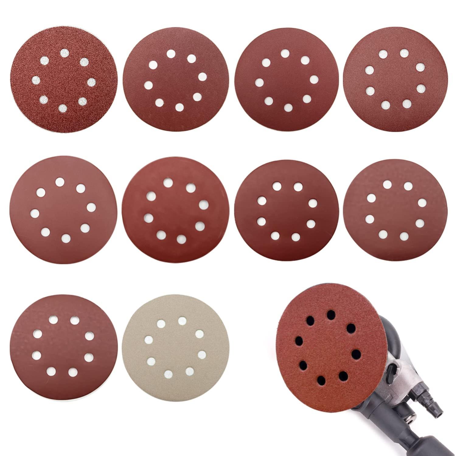 Disque de Ponçage 100pcs, Disques Abrasifs 125 mm, Grain 80/180/240/400 ...