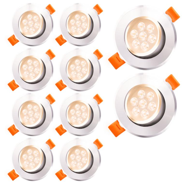 10X LED Spot Spot encastré Set Spot encastré pour plafond IP44 7W A++ ...