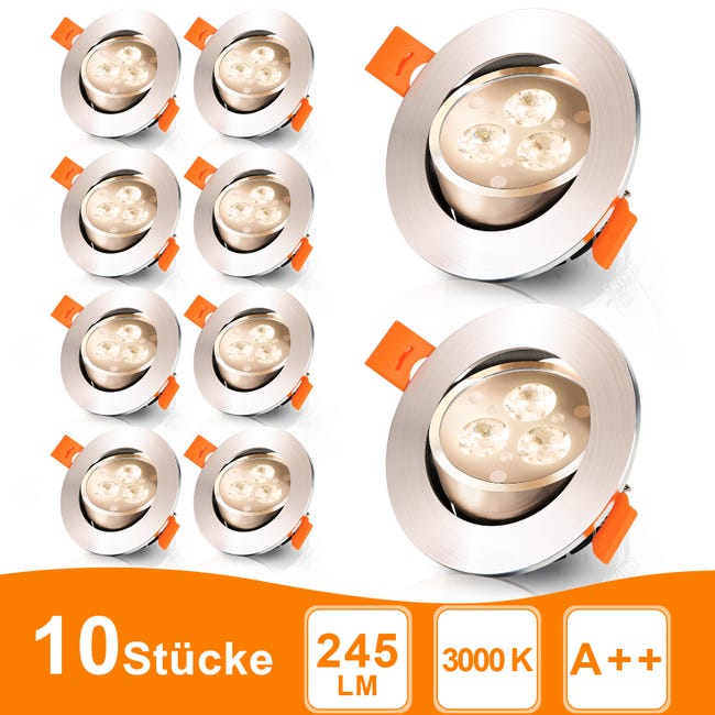 10x Spots Led Encastrables Orientables Spot Encastrable 3w Spots