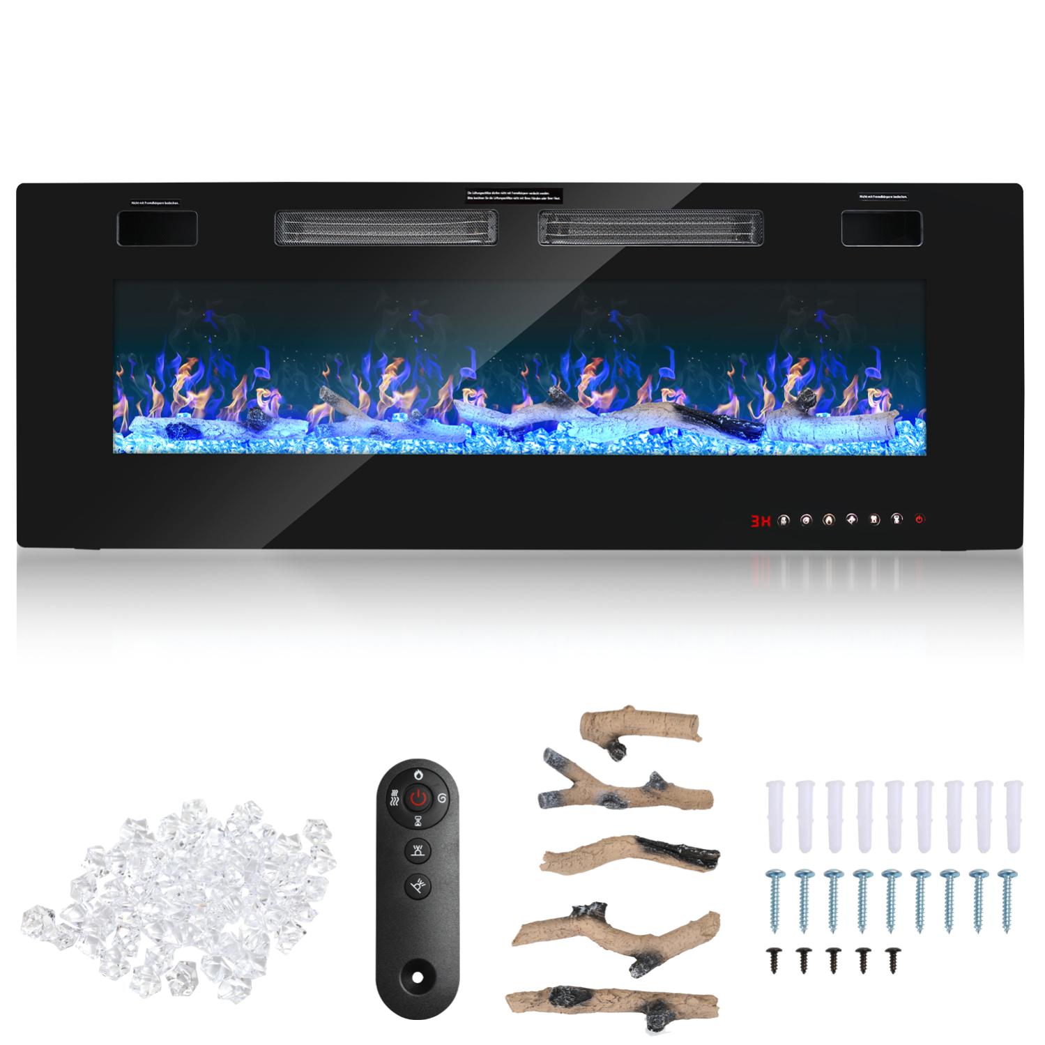 Chimeneas eléctricas de 750W/1500W con calefacción y fuego artificial Chimenea eléctrica con ...