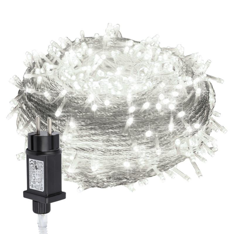 Cadena de LEDs impermeable para exteriores 100 LEDs 10m blanco frío ...