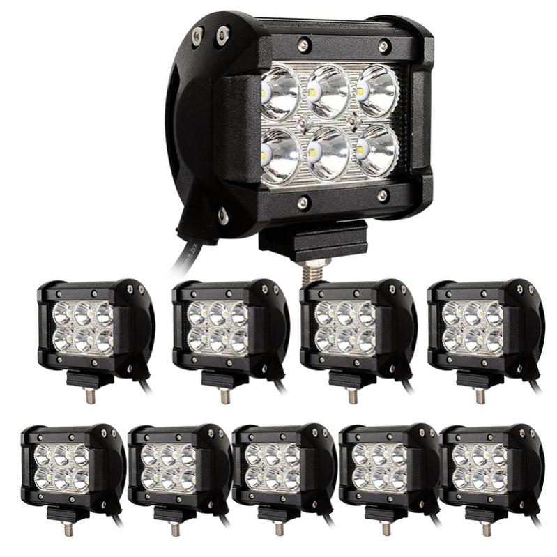 10 x 18W LED de travail 12V 24V offroad projecteur pour tracteur ...