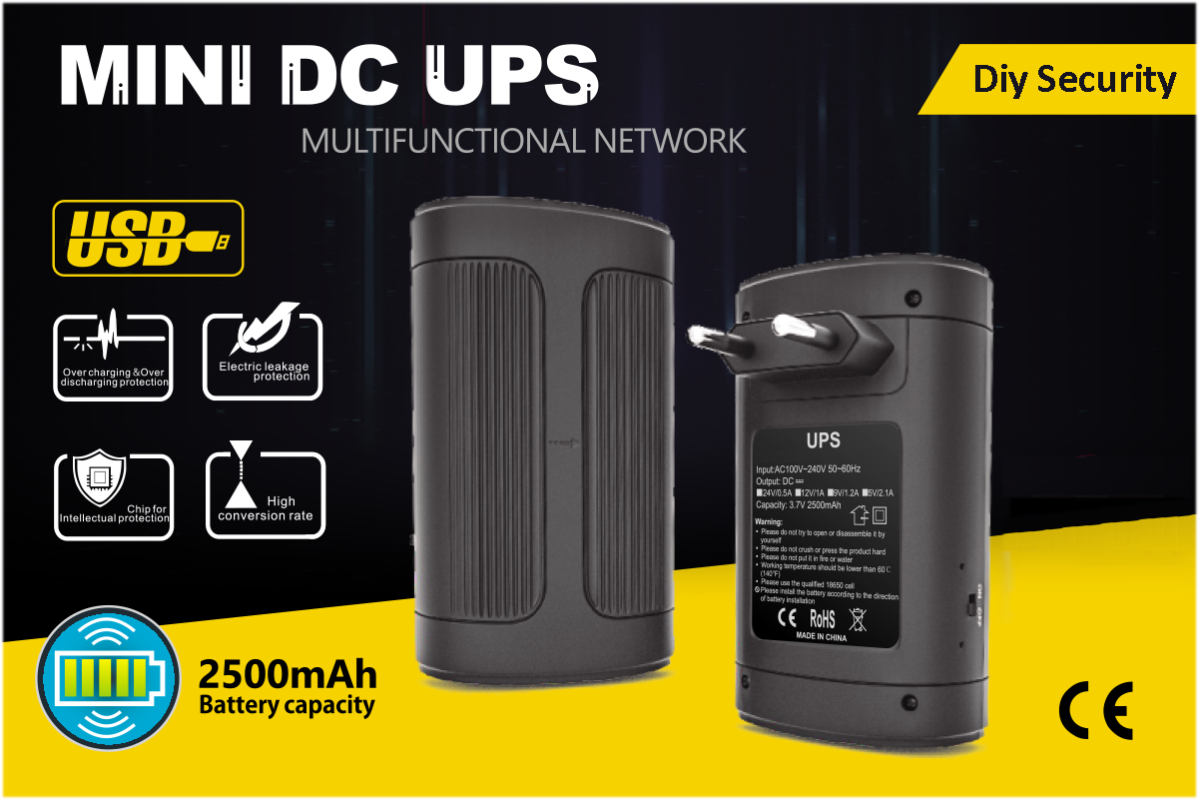 Système UPS Mini UPS 12V/1A pour caméras IP et autres appareils ...