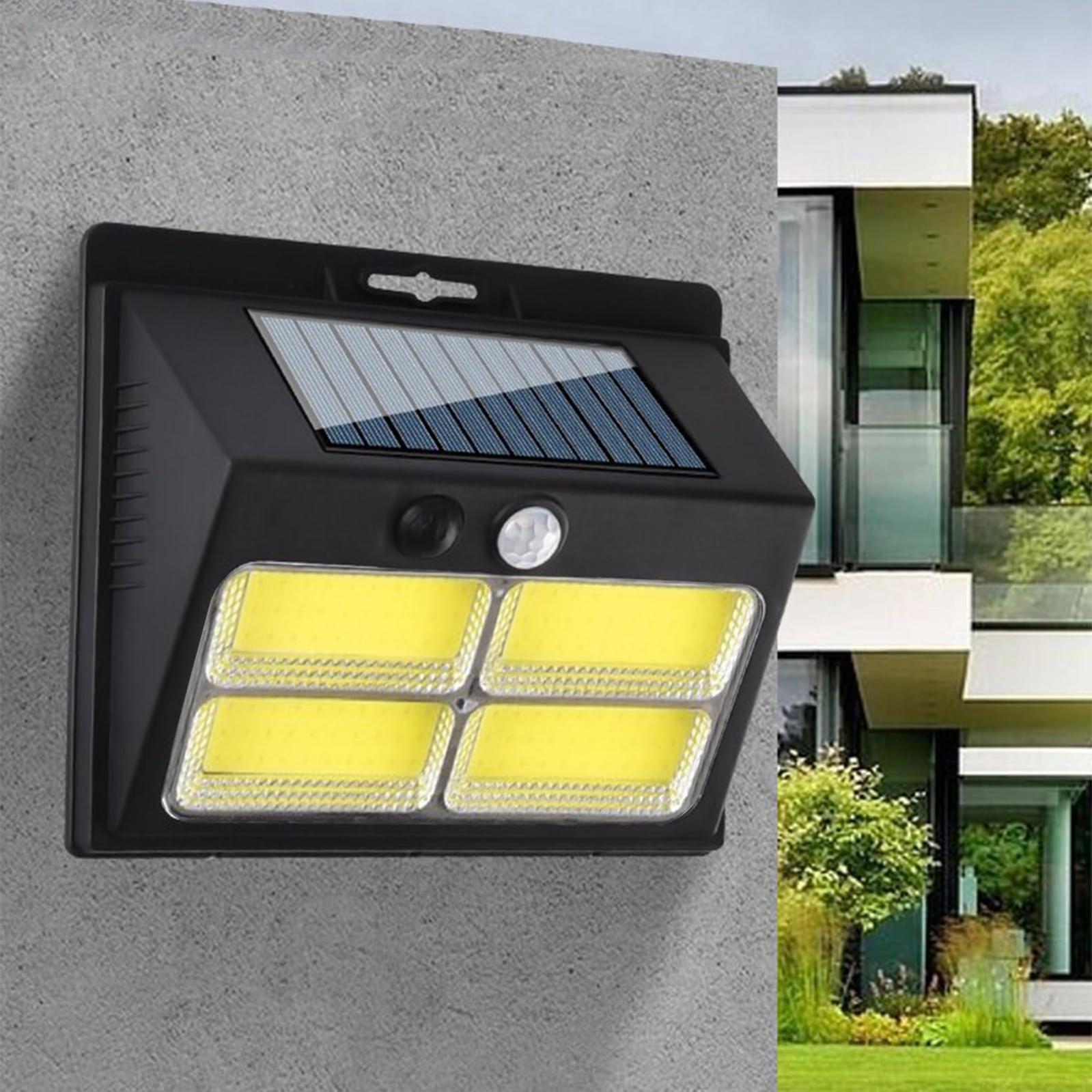 Luz solar exterior, luz exterior con sensor de movimiento, IP65 resistente al agua, 3 modos ...