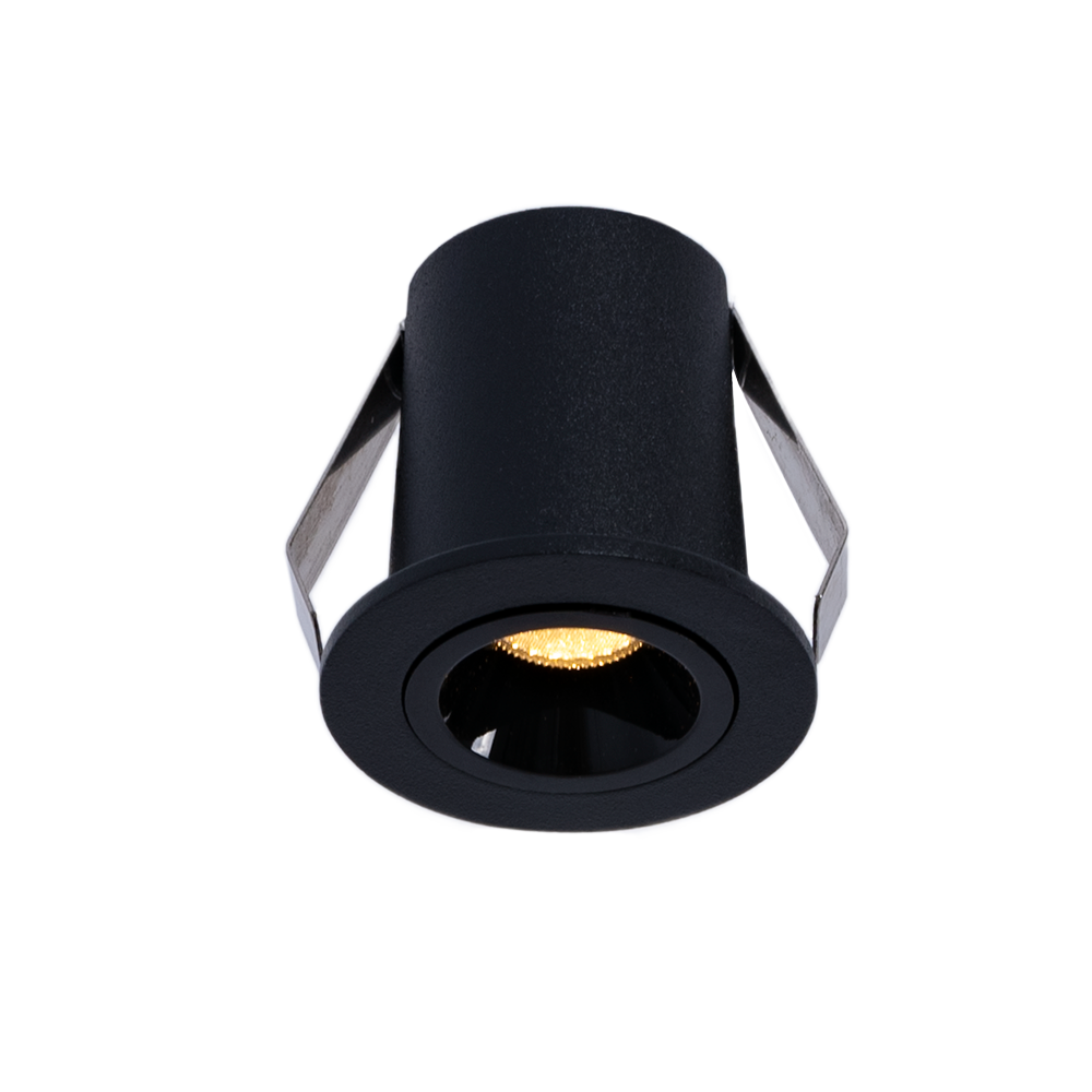 Spot Led Encastrable Rond 2w Puce Osram Ugr18 Coupe Ø 25mm Noir